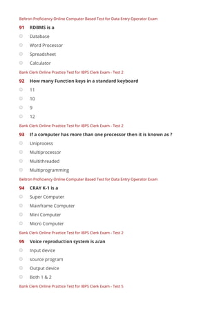 Free Practice Set by Subject Computer Awarness | PDF