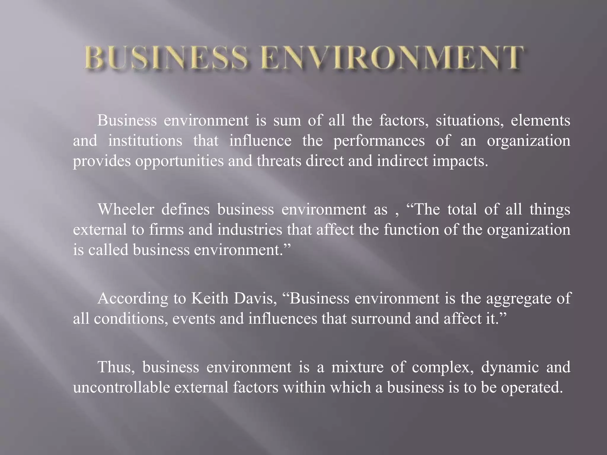 Business envrionment | PPTX