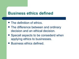 Business Ethics | PPT