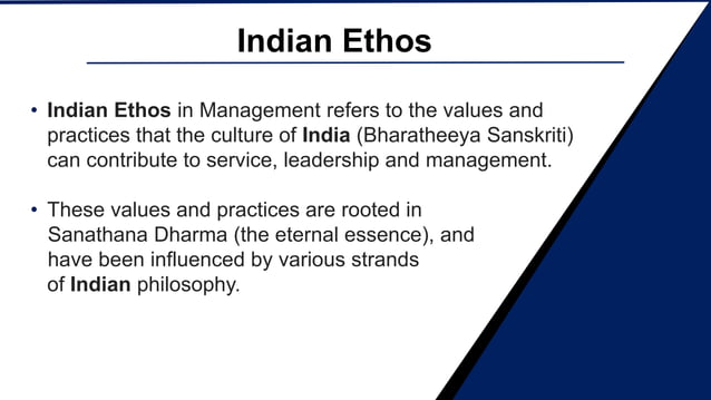 Indian ethos for work life | PPTX