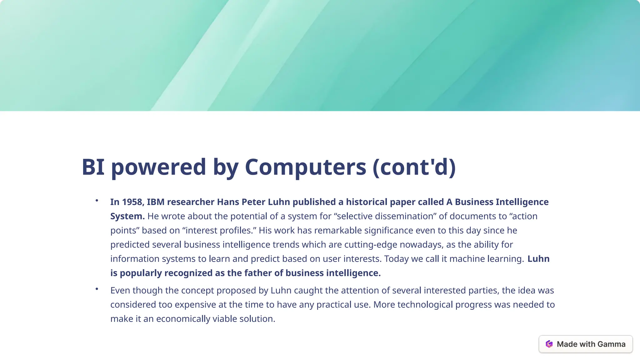 Introduction to Business Intelligence definition and types | PPTX