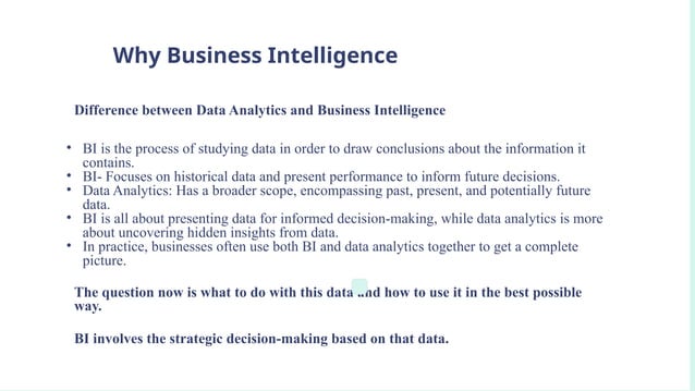 Introduction to Business Intelligence definition and types | PPT