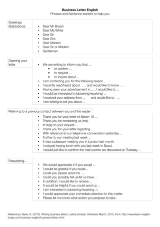 Business letter-english | PDF