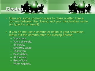 Business Letters | PPT