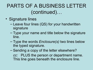 Business Letters Power Point Presentation | PPT