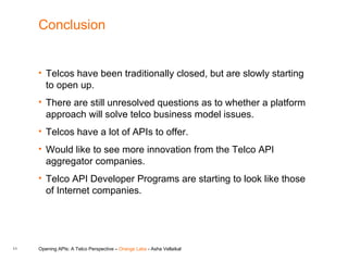 Open APIs: A Telco's Perspective | PPT