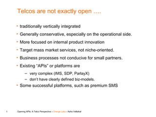 Open APIs: A Telco's Perspective | PPT
