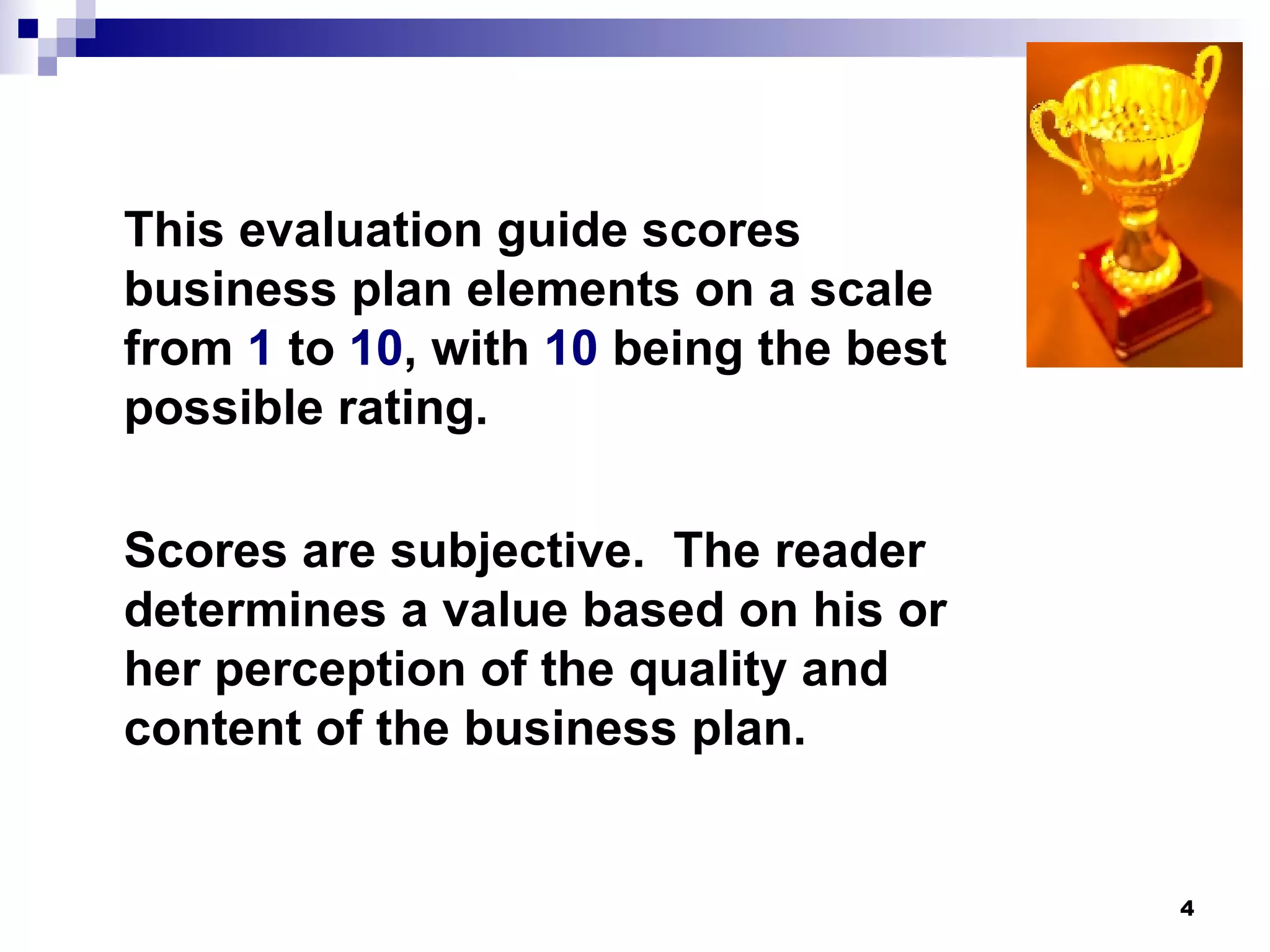 Business Plan Evaluation | PPT