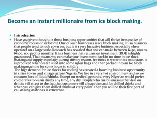 Business plan-on-ice-block-making-business-in-nigeria | PPTX