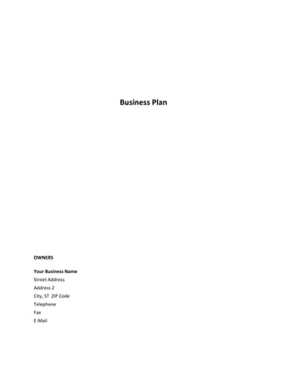 Business plan-template | PDF