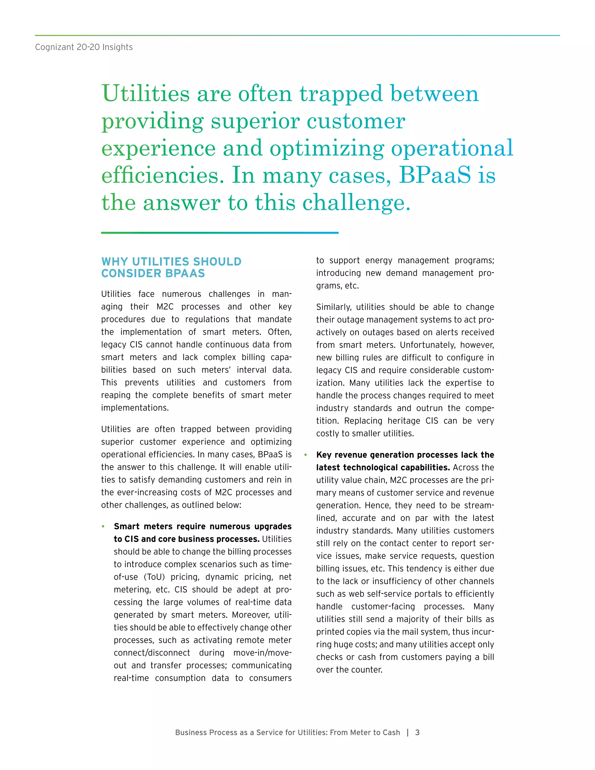 Business Process as a Service for Utilities: From Meter to Cash | PDF