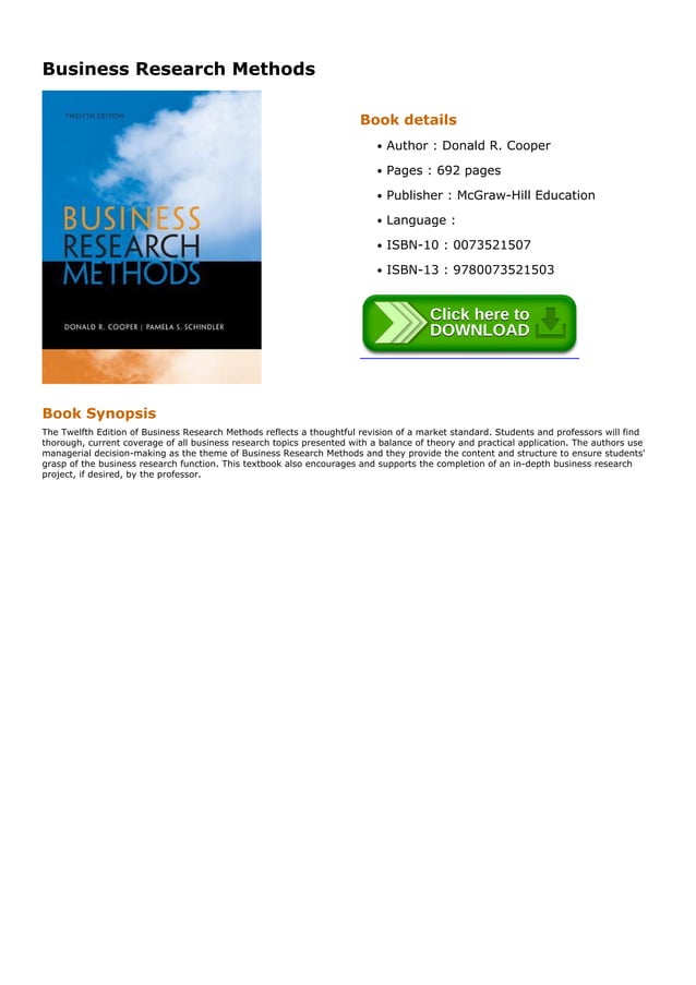 Business Research Methods | PDF