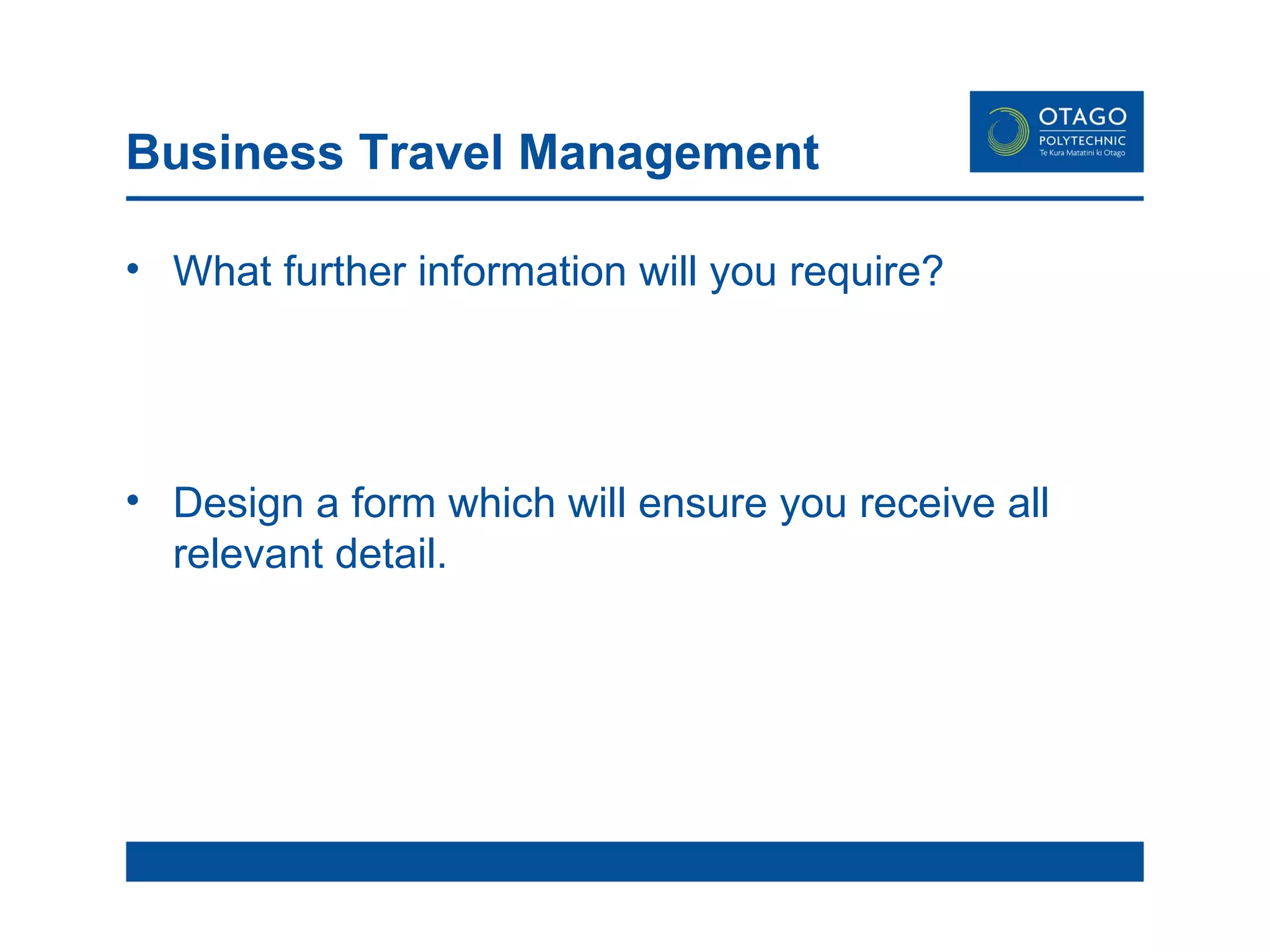 Business Travel Management | PPT