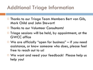 Business Triage Program And Process Overview 032610 | PPT