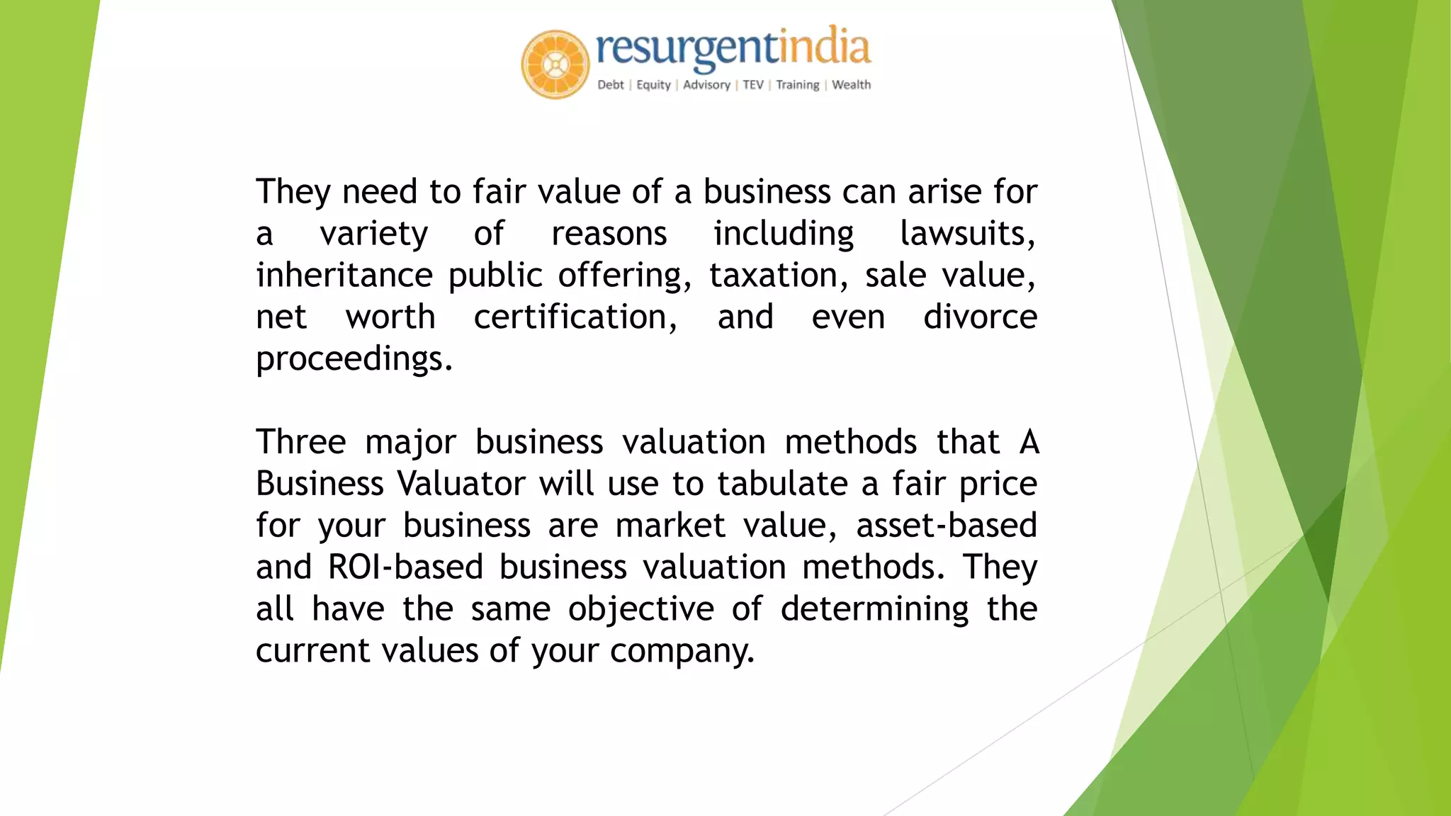 Various Methods of Business valuation | PPT
