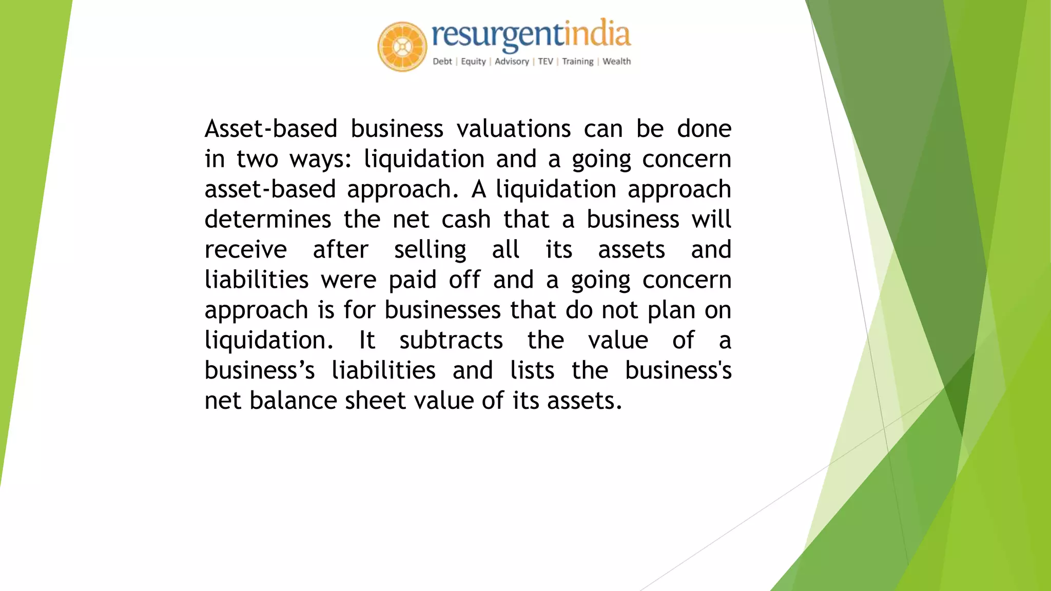 Various Methods of Business valuation | PPT