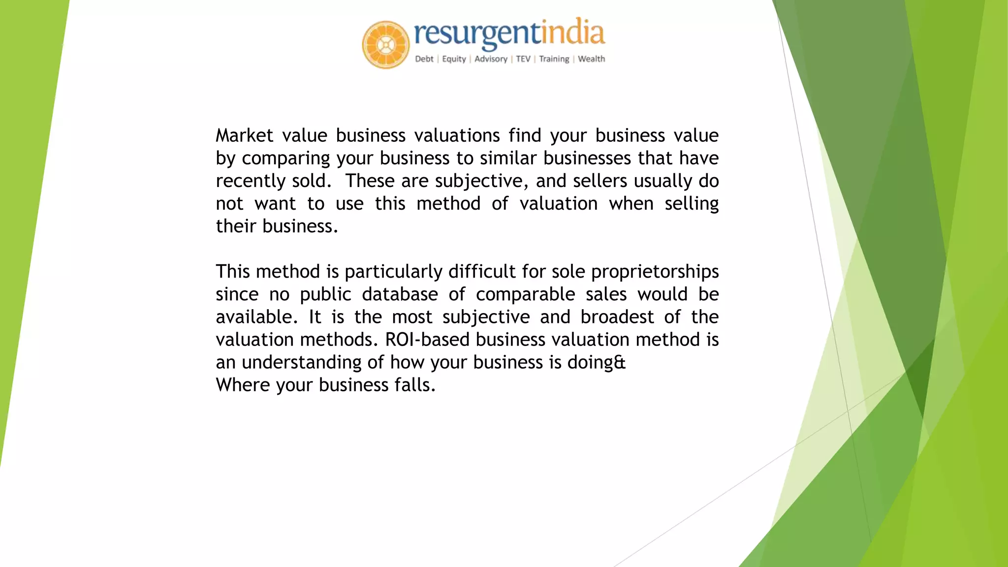 Various Methods of Business valuation | PPT