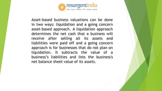 Various Methods of Business valuation | PPTX