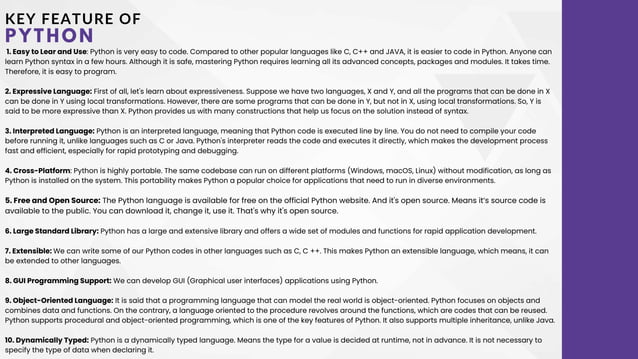 What is Python ? Why its important ? Institute for Python Course. | PPT