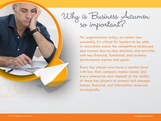 The Importance of Business Acumen: One Manager's Journey | PDF