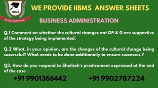 BUSINESS ADMINISTRATION I IIBMS CASE STUDY SOLUTIONS I IIBMS MBA CASE ...