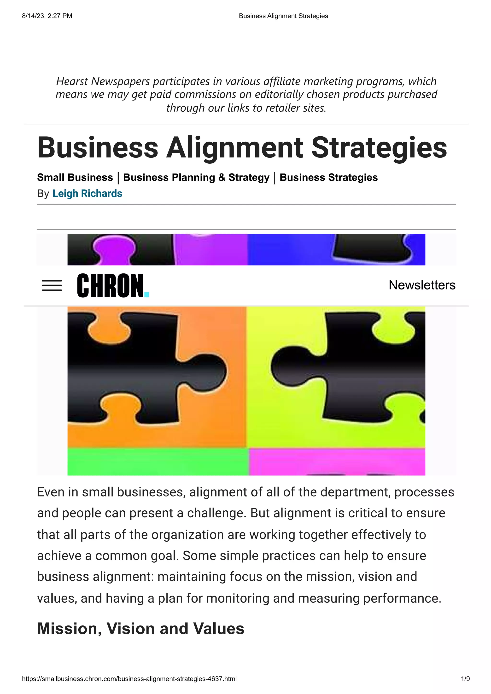 Business Alignment Strategies.pdf | Business Operations | Business