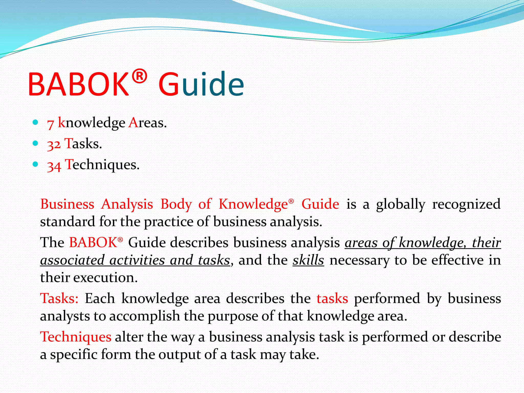Business analysis - BABOK® Review | PPT
