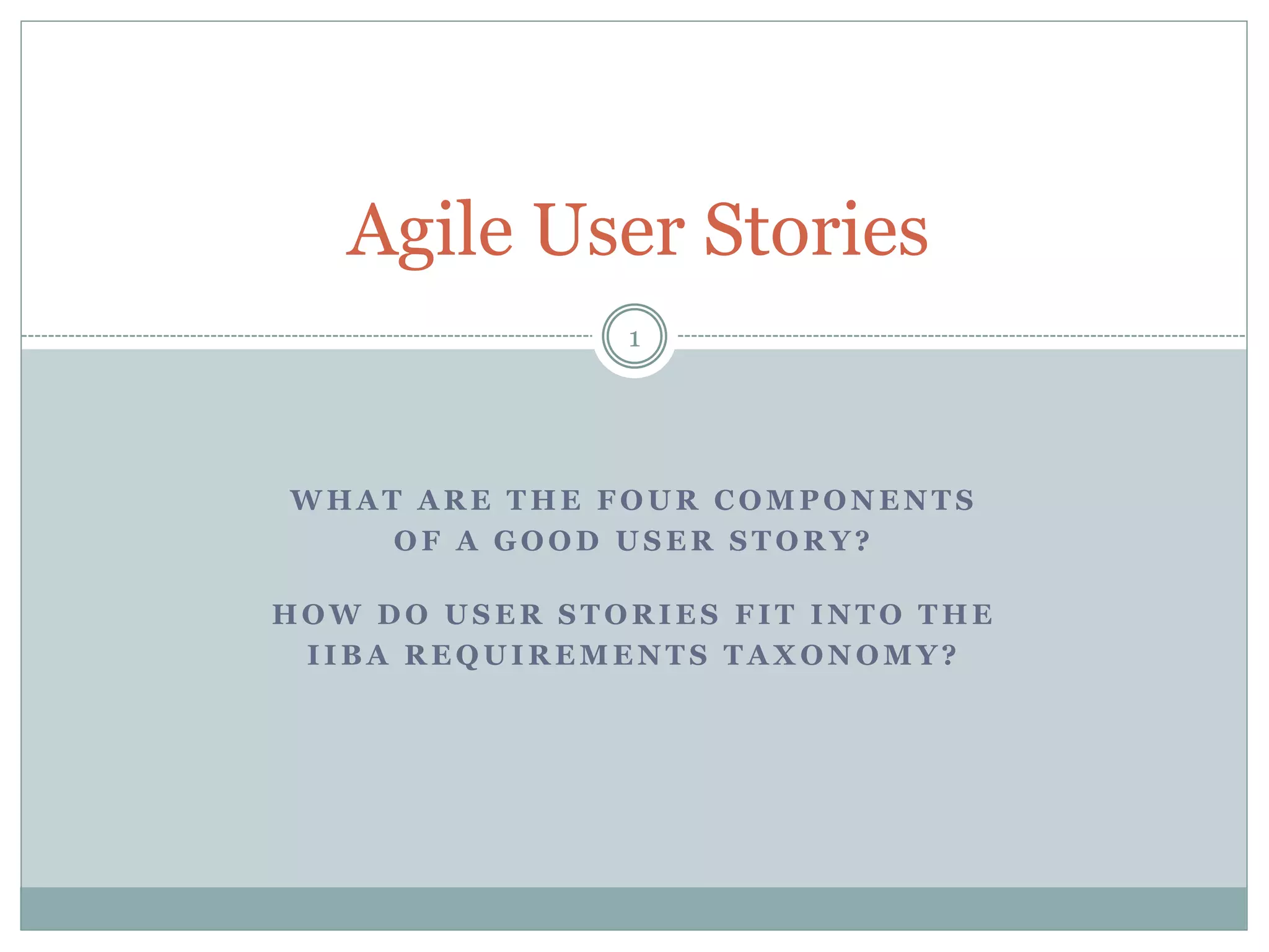 Agile User Stories | PPT