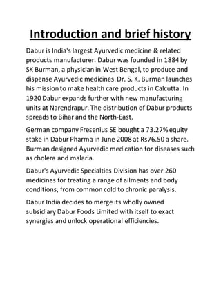 Dabur India project | DOCX