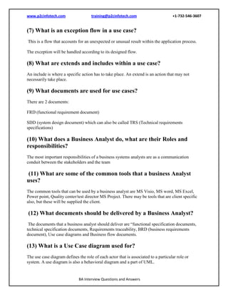 Business analysis interview question and answers | DOCX | Business ...