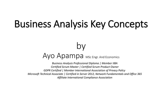 Business analysis key concepts | PPT