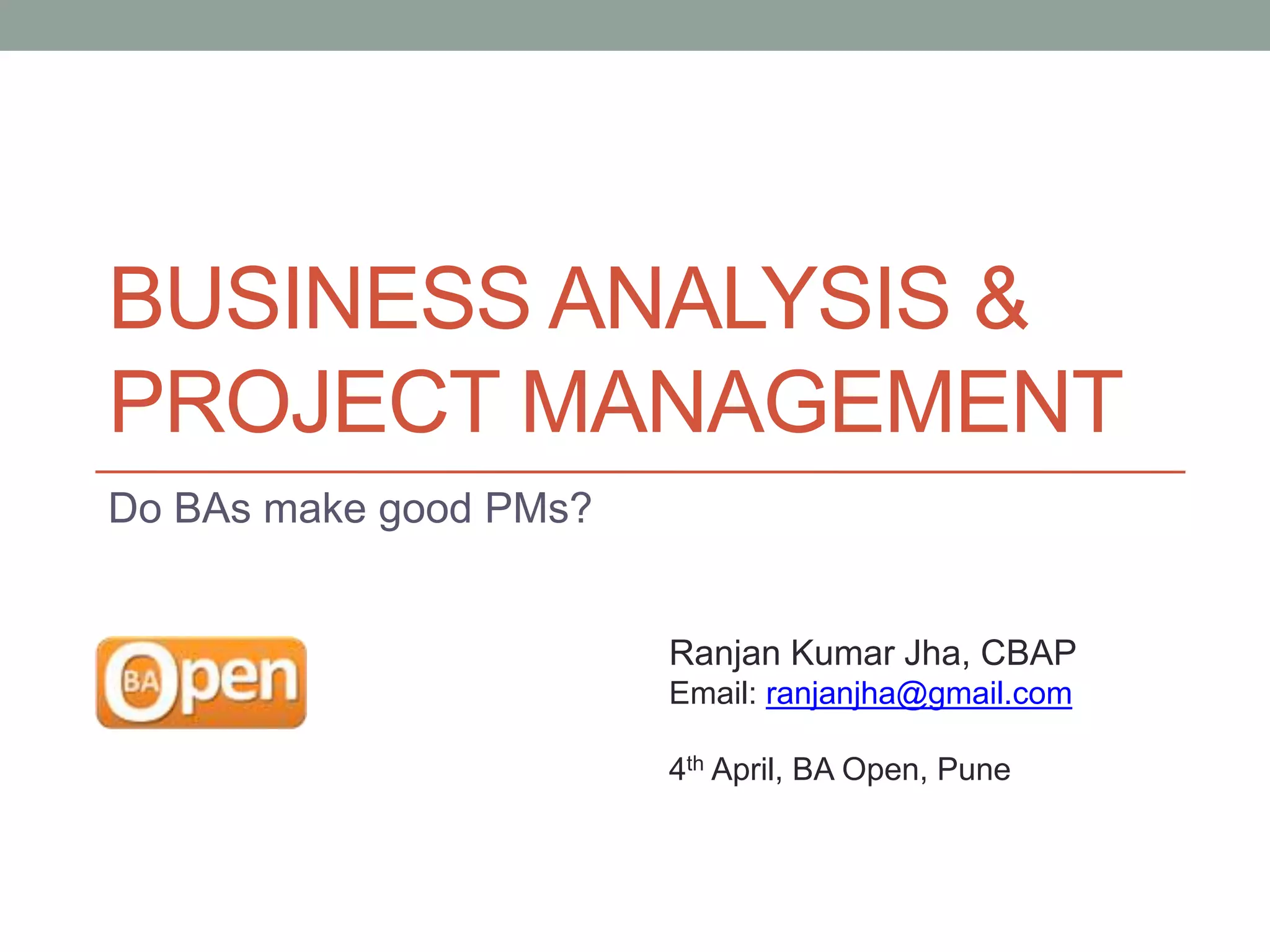 Business analysis & project management | PPTX