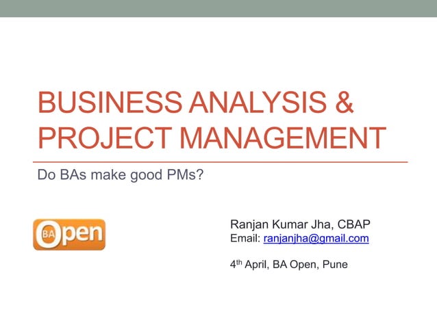 Business analysis & project management | PPTX