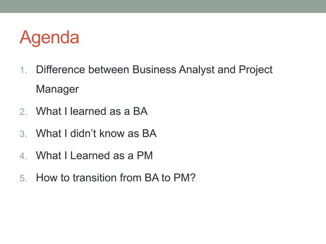 Business analysis & project management | PPTX