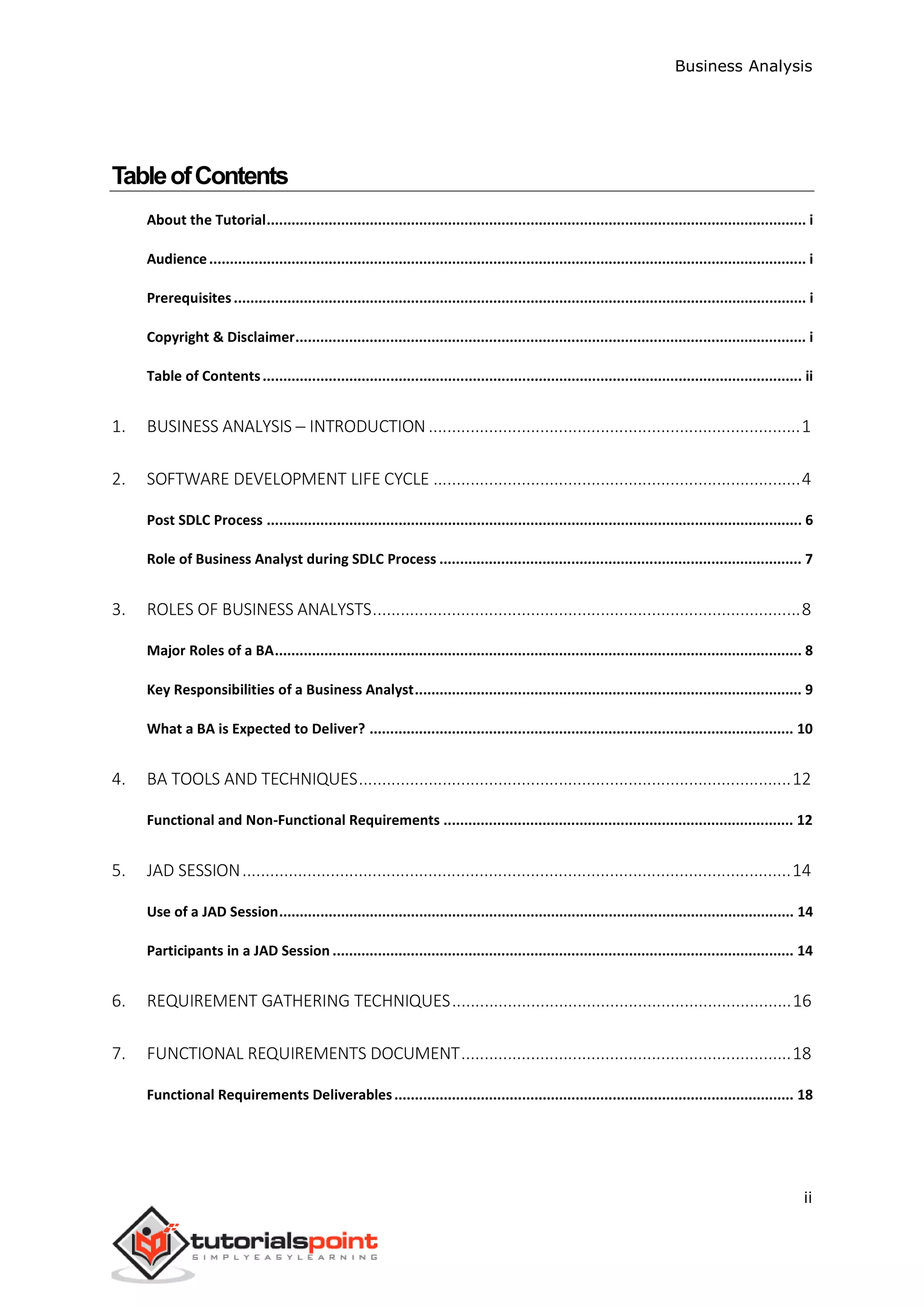 Business analysis tutorial | PDF