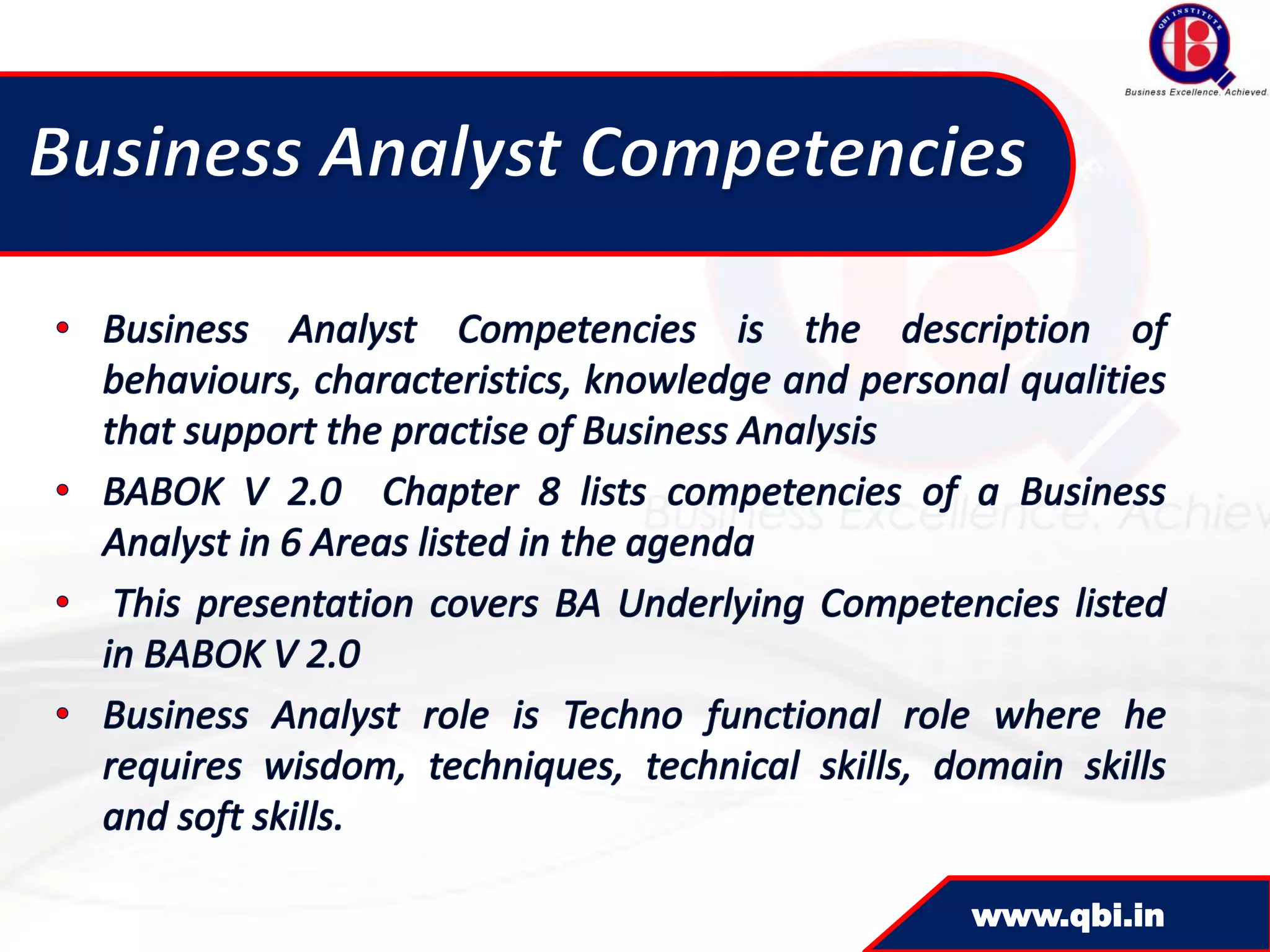 Competencies of A Business Analyst | PDF