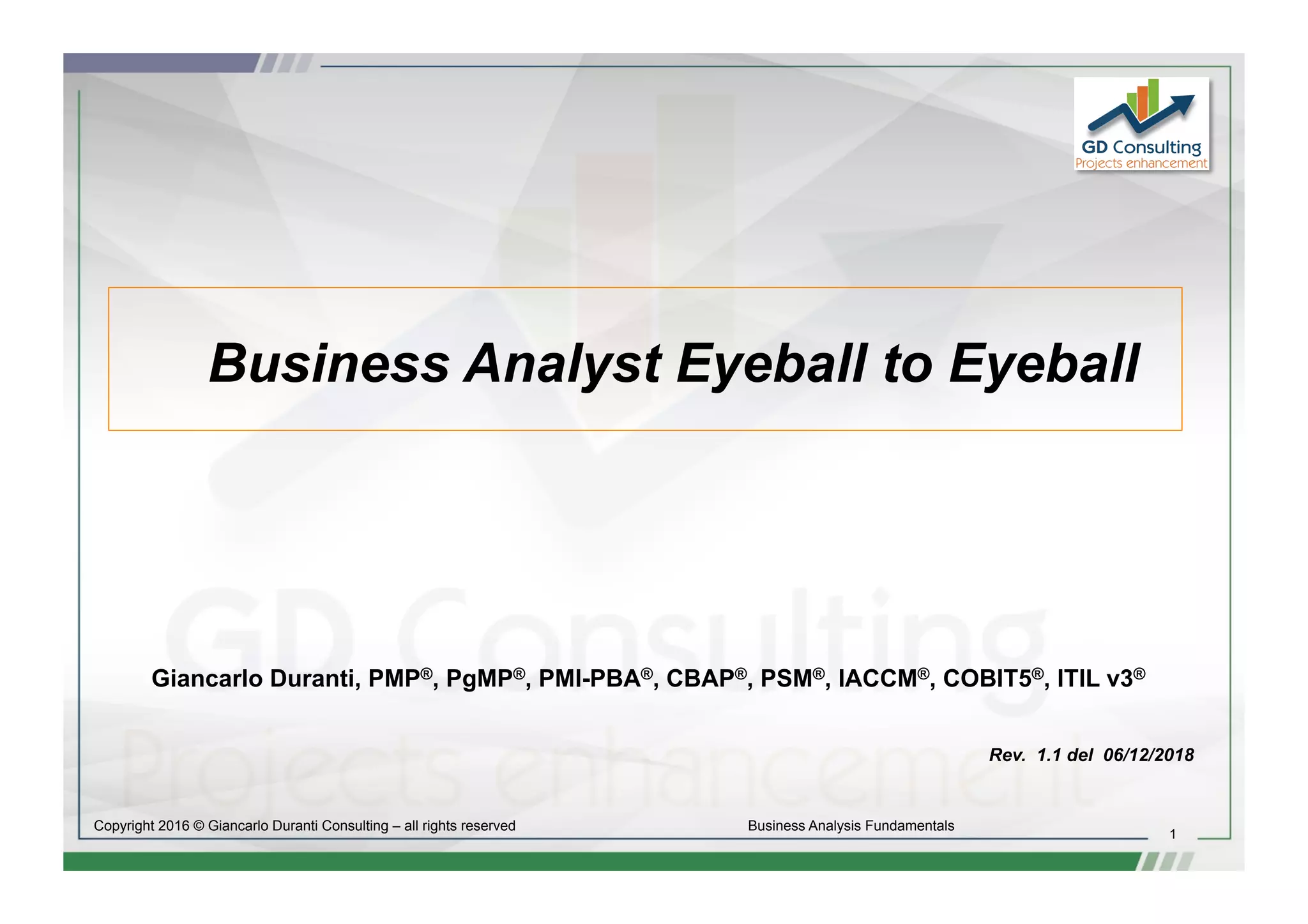 Business analyst eyeball to eyeball | PDF