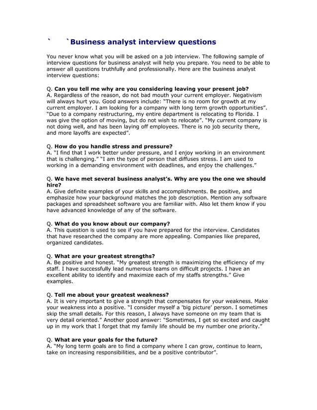 Business Analyst Interview Questions business-analyst-interview-questions