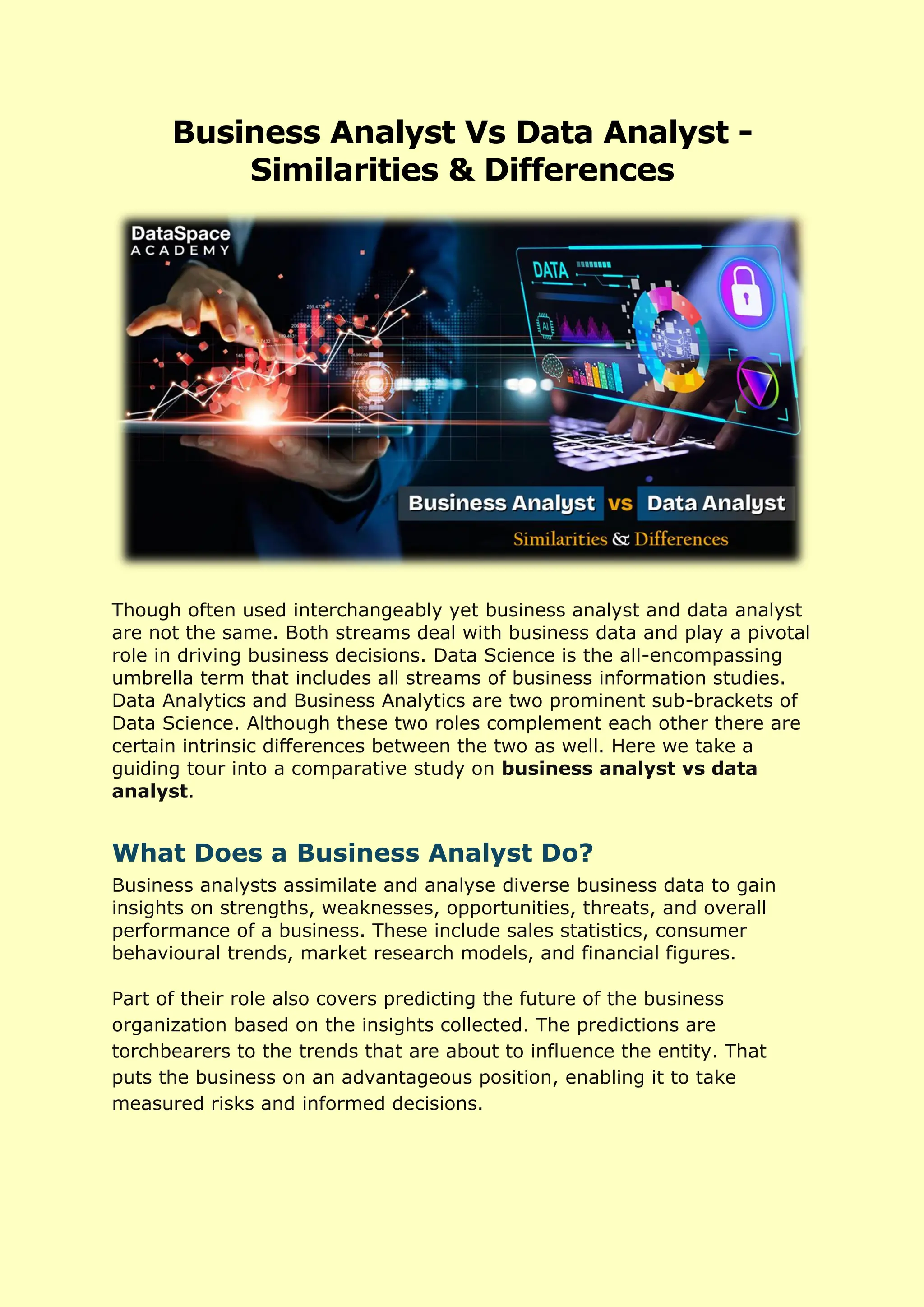 Business Analyst Vs Data Analyst - Similarities & Differences.pdf