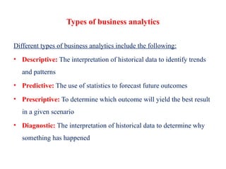 Business Analytics, Types of Business Analytics | PPT