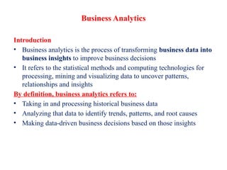 Business Analytics, Types of Business Analytics | PPT