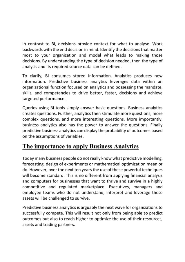 Business analytics course | PDF