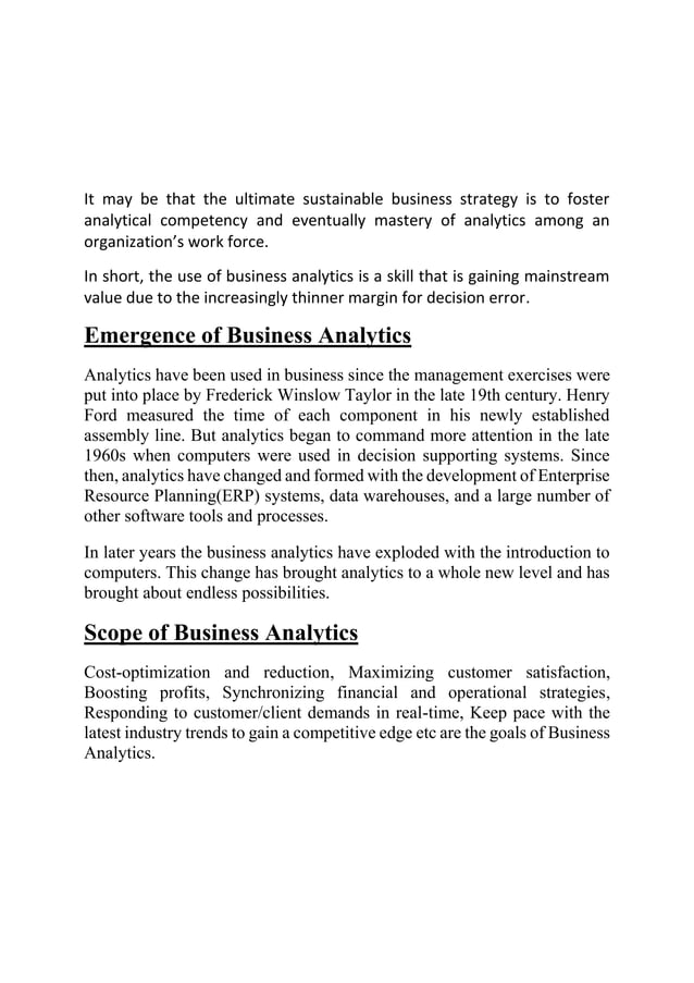 Business analytics course | PDF