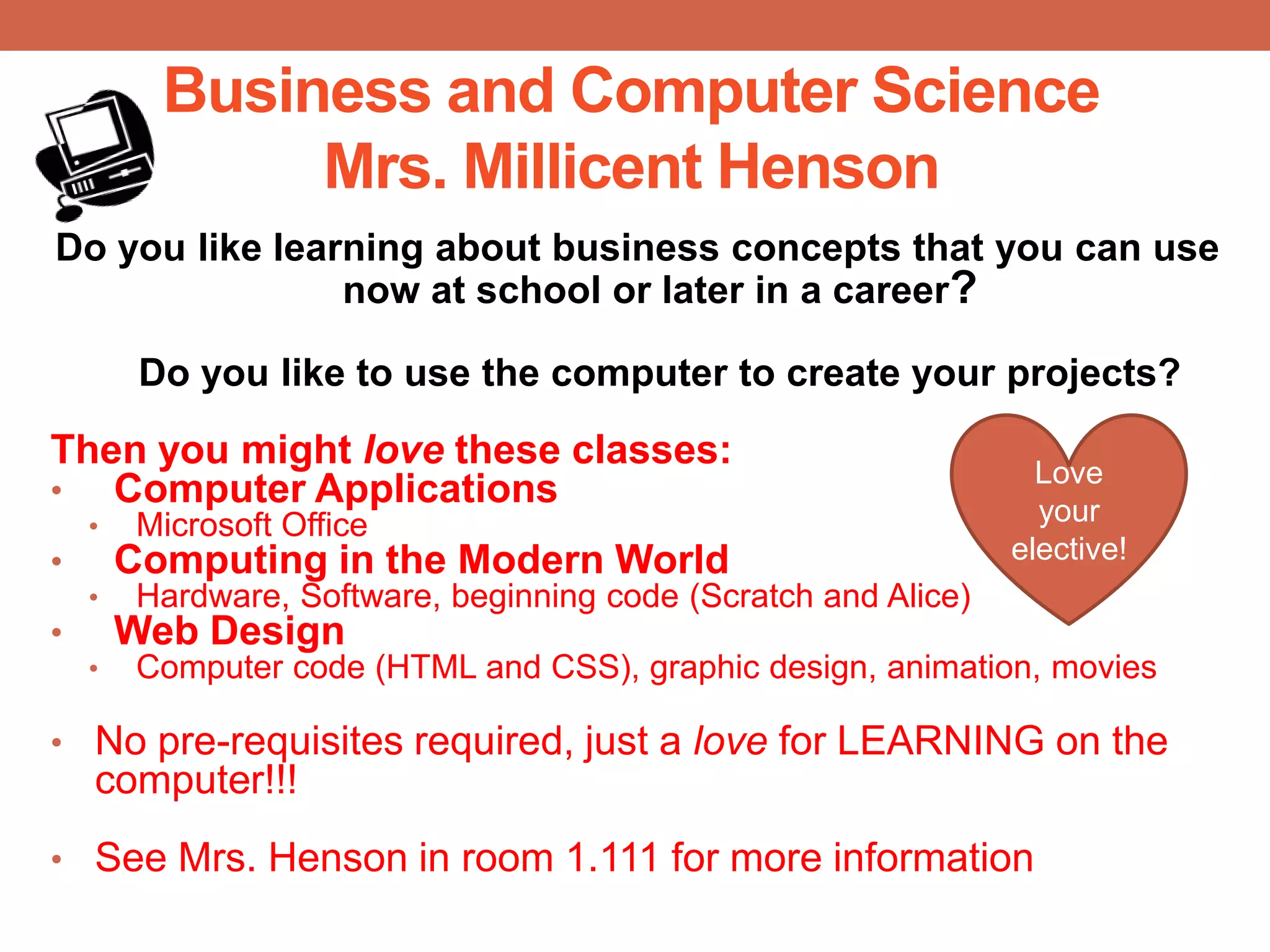 Business and computer science | PPT