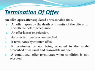 Business and industrial law part 1 - offer and acceptance - chapter 2 ...