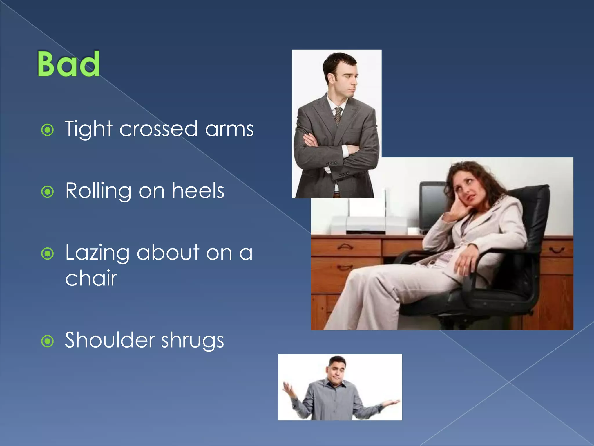 Professional Appearance & Etiquette - Basic guides on body language | PPSX