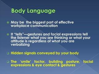 Professional Appearance & Etiquette - Basic guides on body language | PPSX