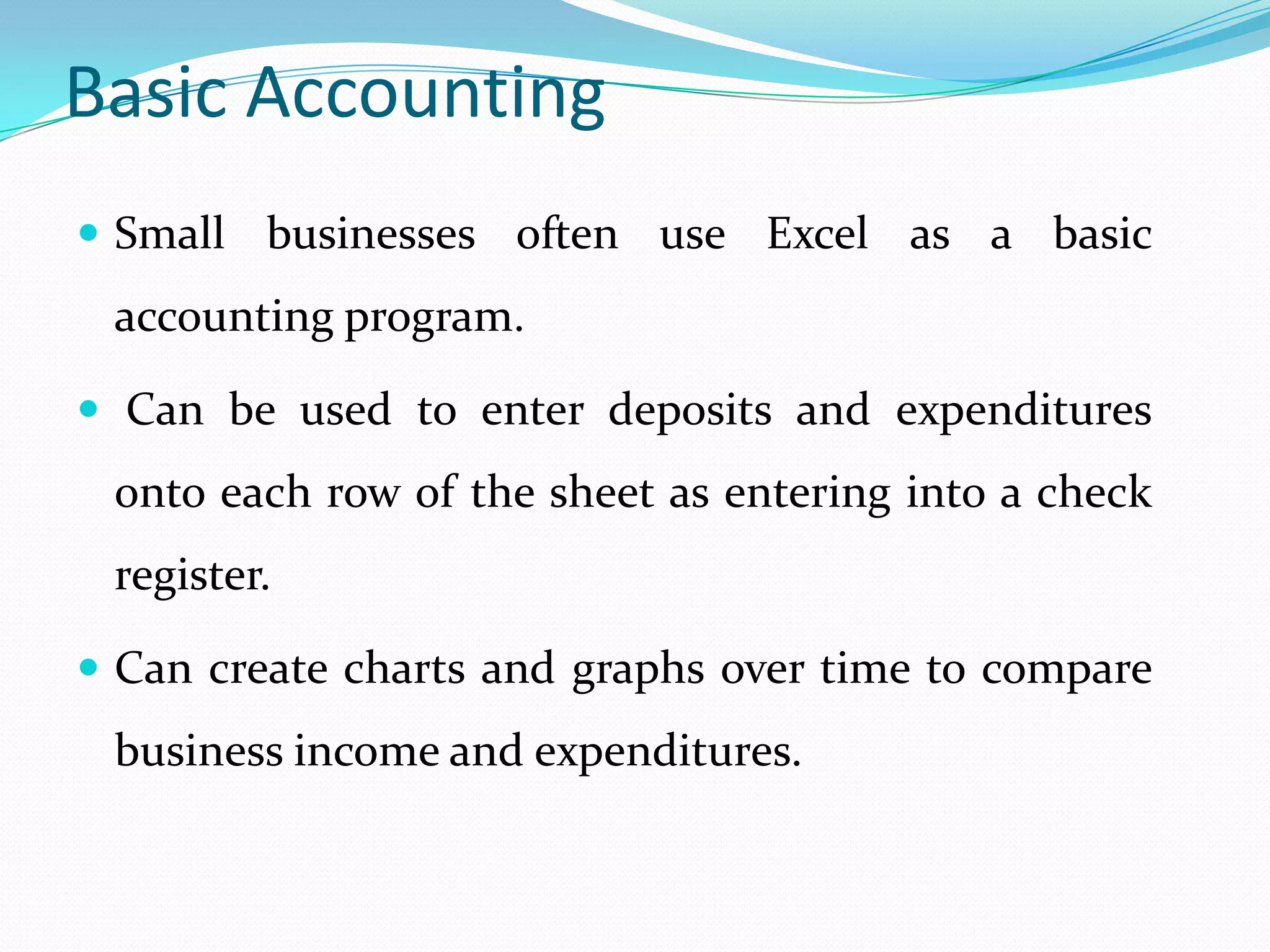 Business applications of excel | PPTX
