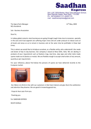 Business Association Letter | PDF