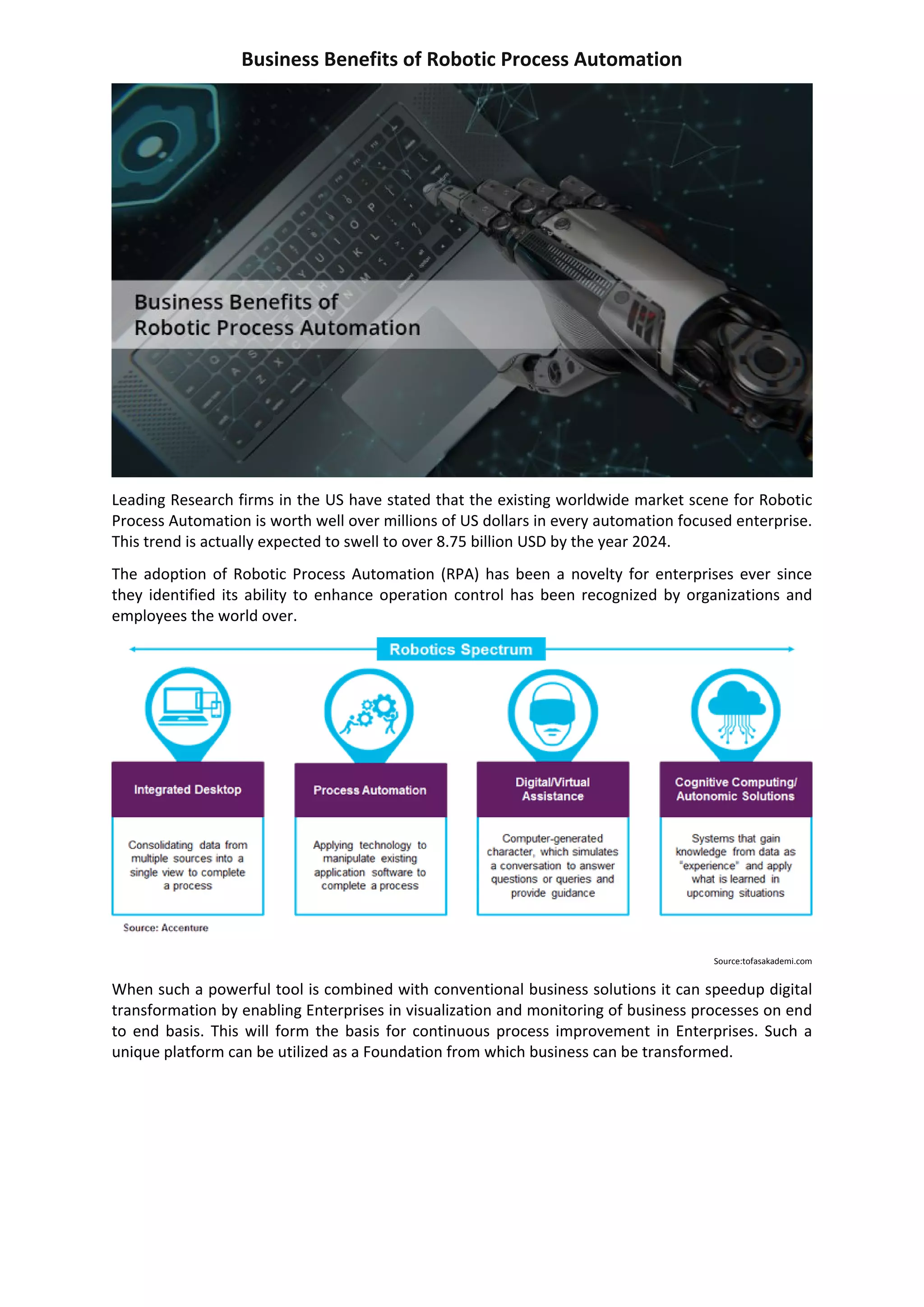 Business Benefits of Robotic Process Automation | PDF